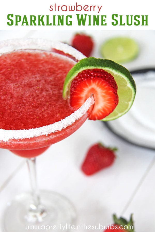 Strawberry Sparkling Wine Slushies - A Pretty Life In The Suburbs