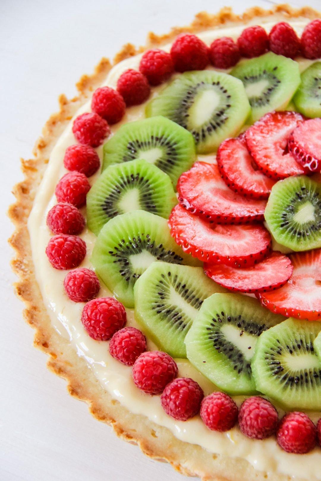 Lemon Cream Fruit Tart with a Shortbread Cookie Crust - A Pretty Life ...