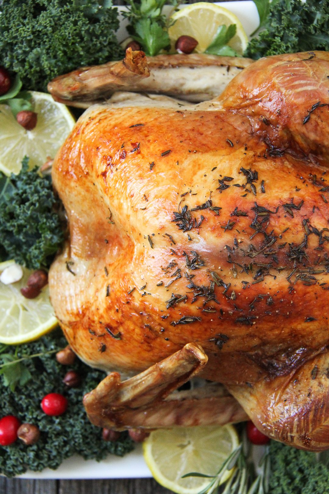 Lemon Rosemary Roasted Turkey with Savoury Hazelnut Stuffing - A Pretty ...