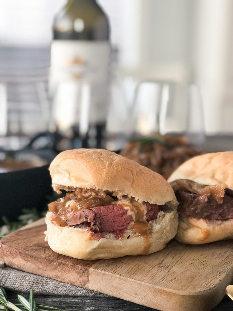 Prime Rib Sliders with Caramelized Onions and Horseradish Cream - A ...