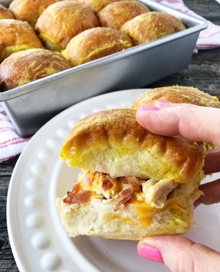 Baked Turkey Cheddar Ranch Pull-Apart Sliders - A Pretty Life In The ...