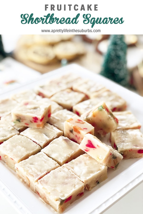 Fruitcake Shortbread Squares with Rum Glaze - A Pretty Life In The Suburbs