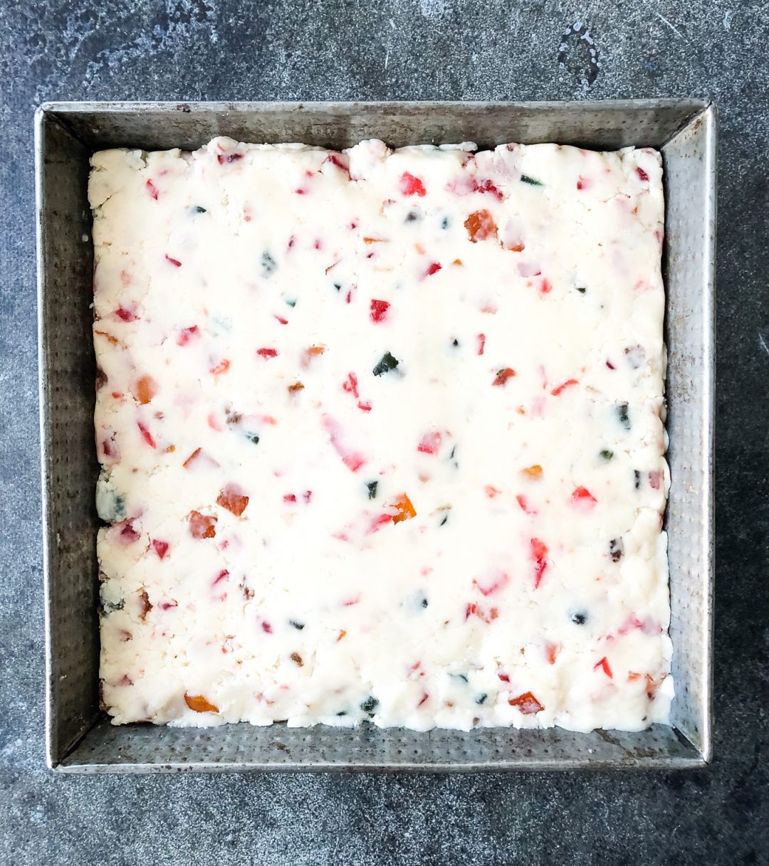 Fruitcake Shortbread Squares with Rum Glaze - A Pretty Life In The Suburbs