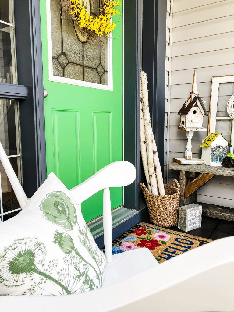 A Bright and Cheery Simple Spring Porch - A Pretty Life In The Suburbs