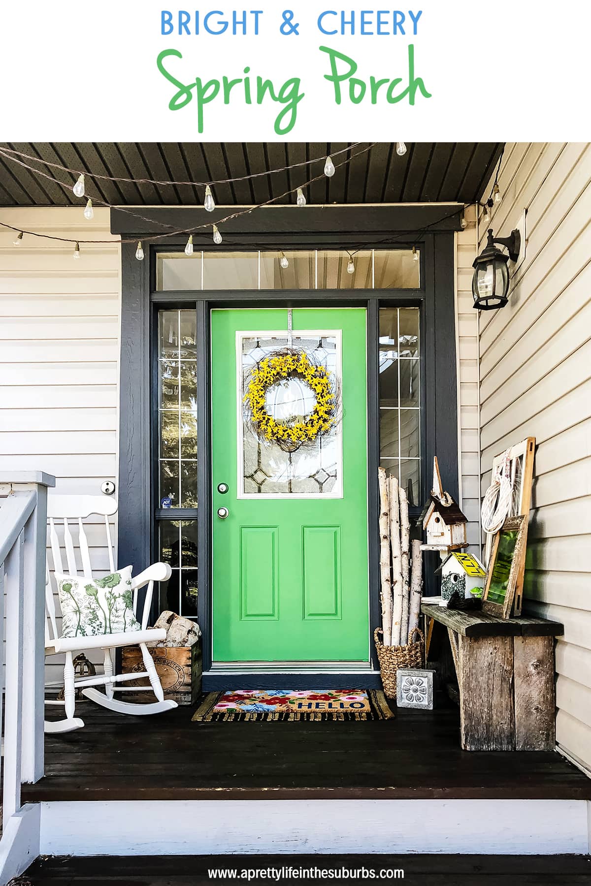 A Bright and Cheery Simple Spring Porch - A Pretty Life In The Suburbs