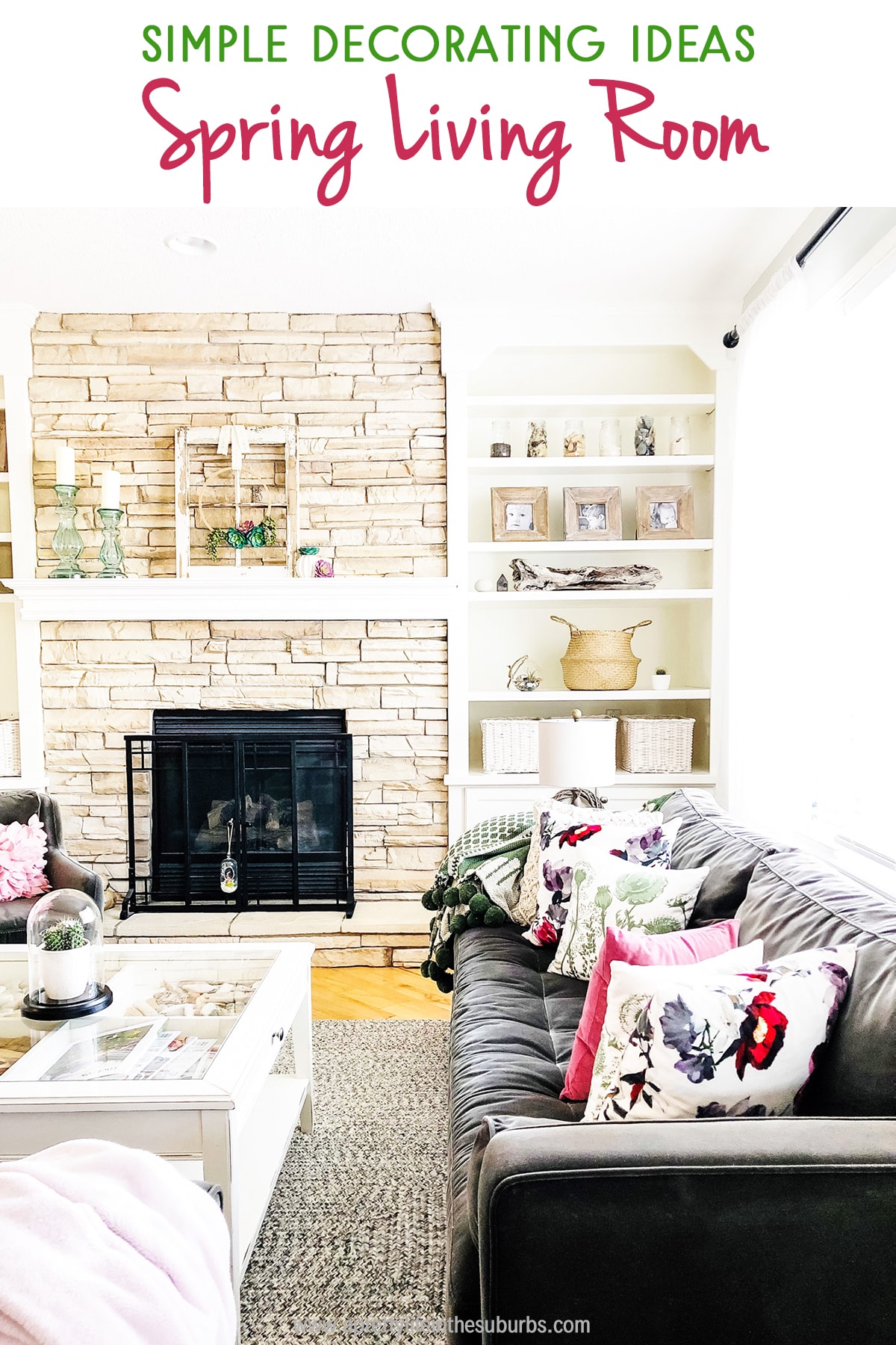Spring in the Living Room: Simple Decorating - A Pretty Life In The Suburbs