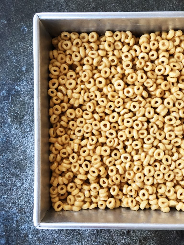 No-Bake Peanut Butter Cheerio Squares - A Pretty Life In The Suburbs