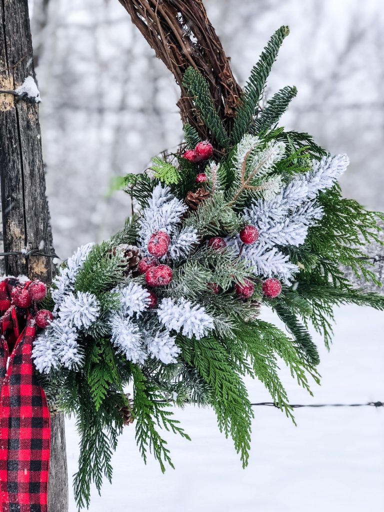 DIY Giant Evergreen Christmas Wreath - A Pretty Life In The Suburbs
