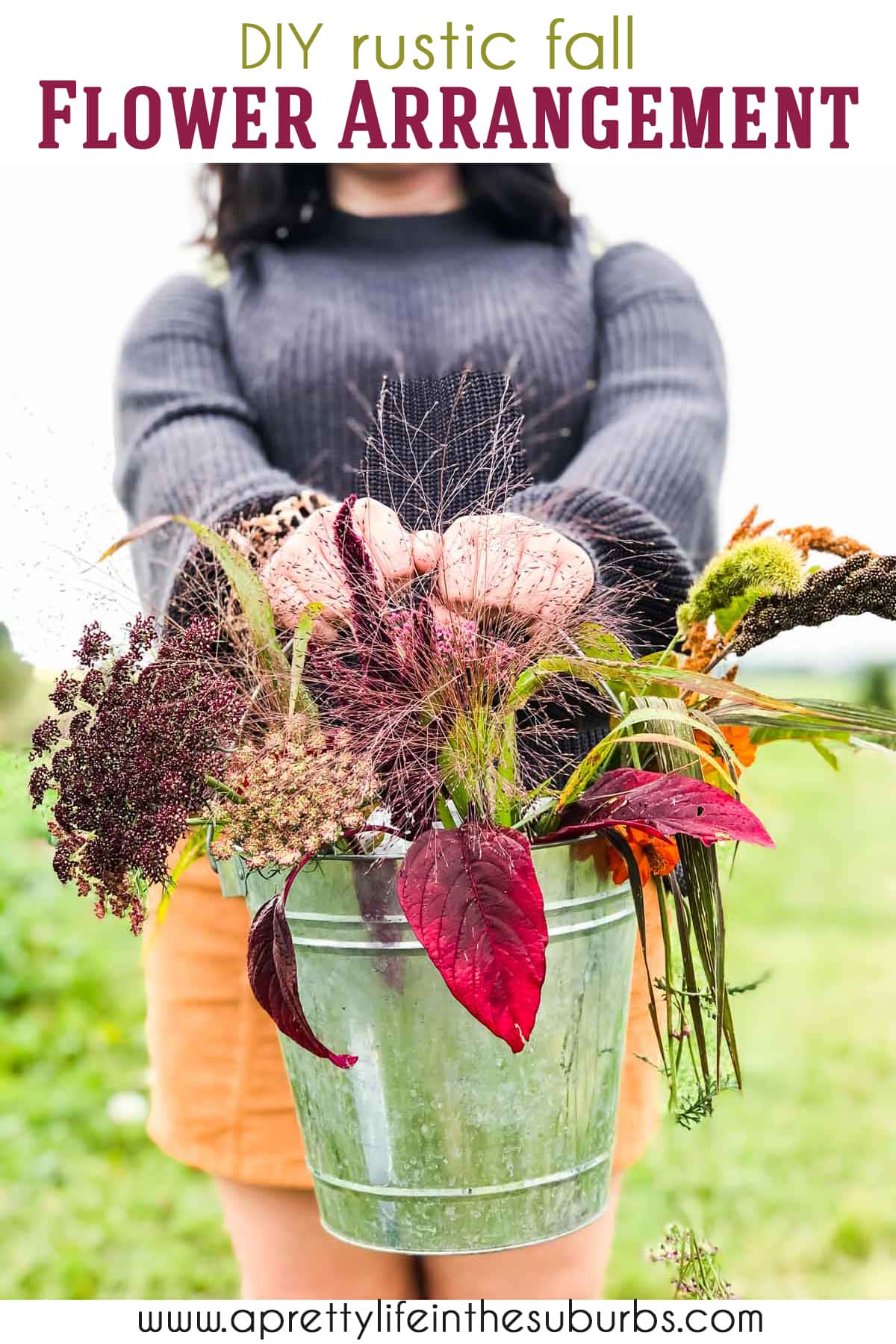DIY Rustic Fall Flower Arrangement - A Pretty Life In The Suburbs