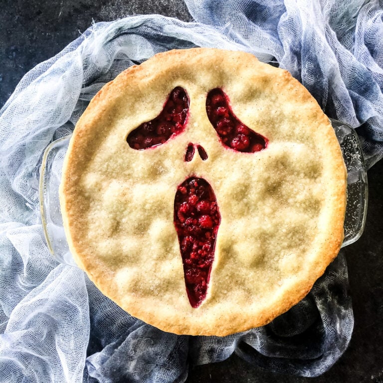 Spooky Halloween Scream Raspberry Pie - A Pretty Life In The Suburbs
