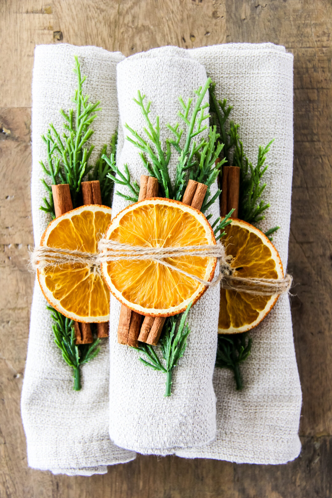 DIY Orange and Cinnamon Stick Napkin Rings - A Pretty Life In The Suburbs