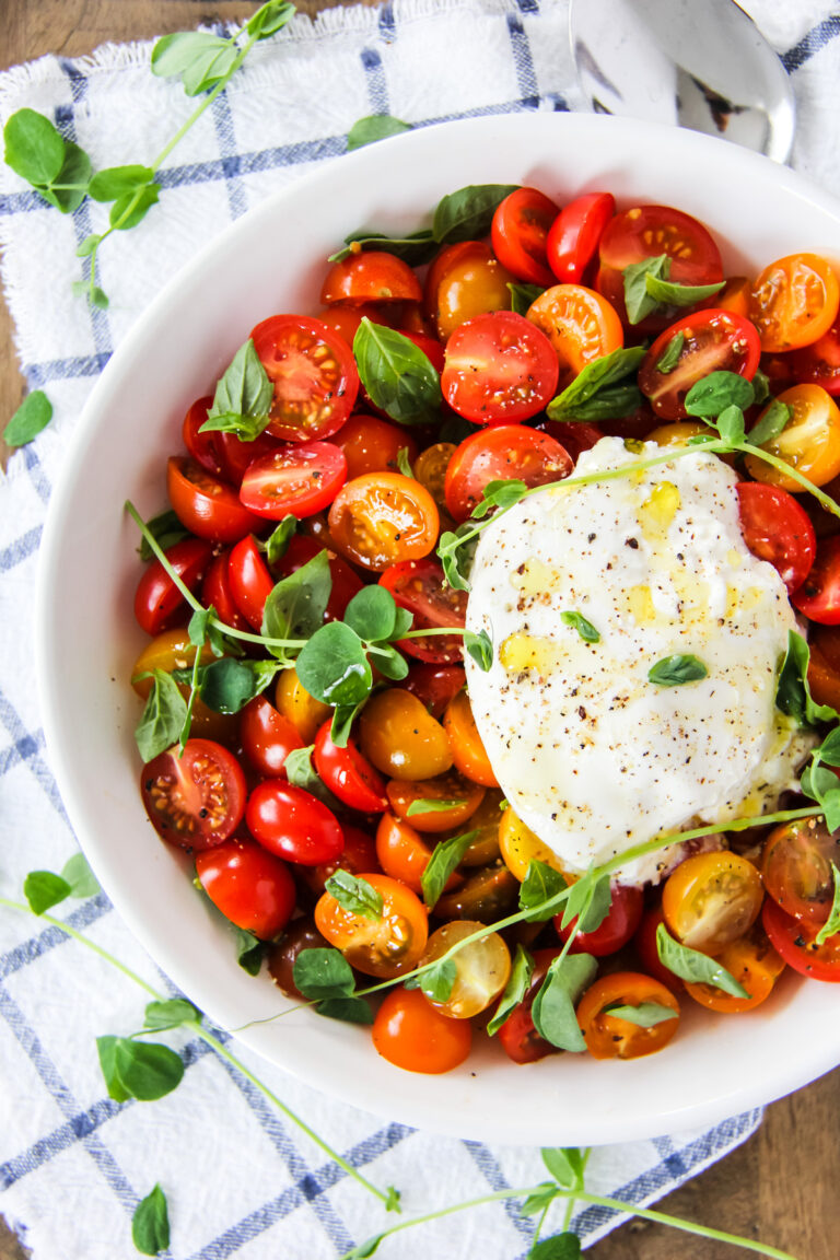 Easy Tomato Burrata Salad Recipe - A Pretty Life In The Suburbs