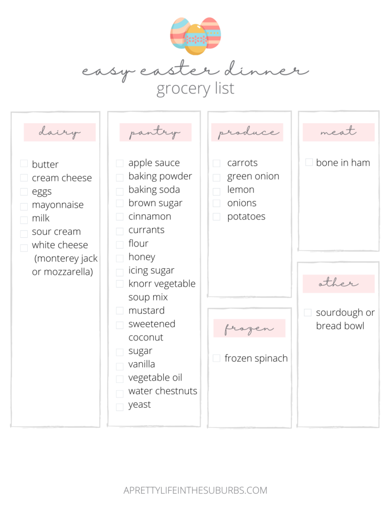 Easy Easter Dinner Menu, Grocery List + Tips! - A Pretty Life In The ...