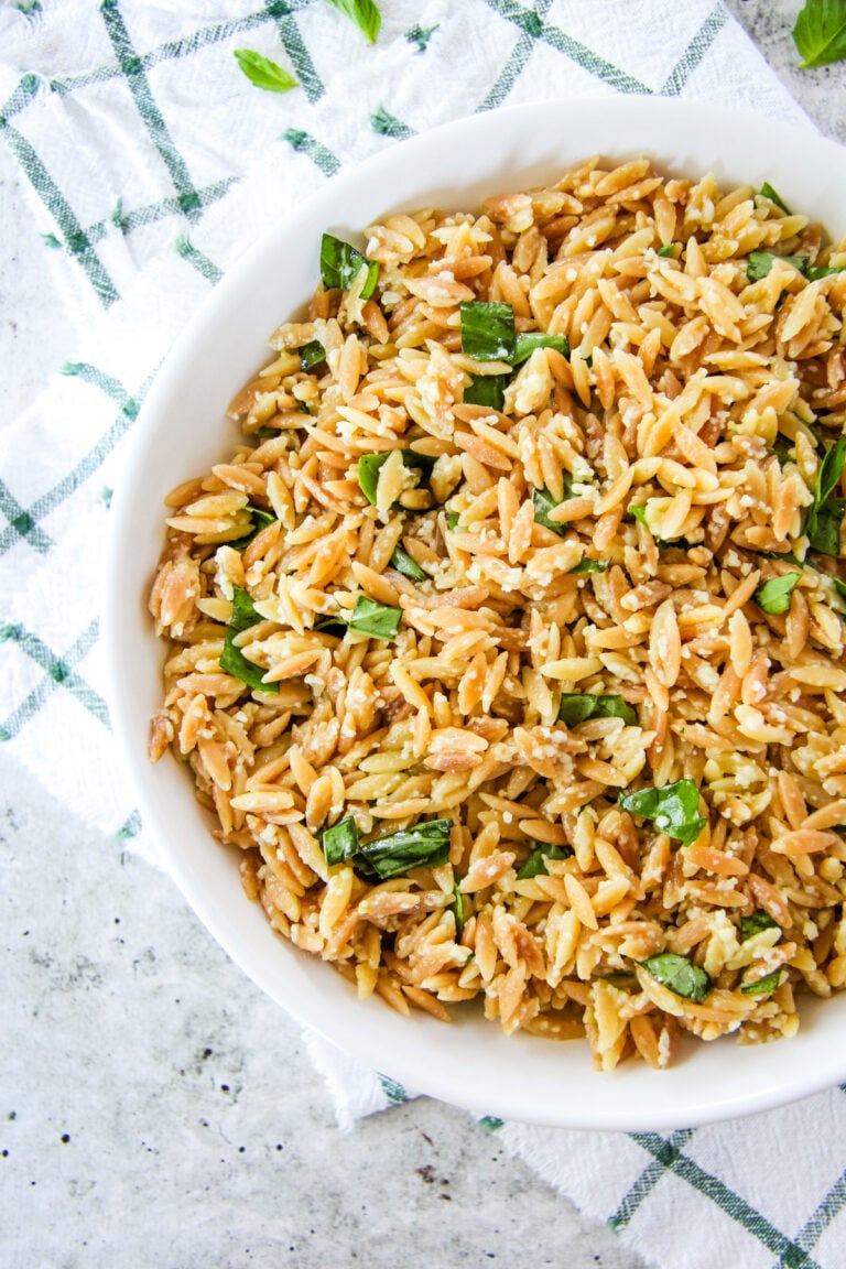 Orzo with Parmesan and Basil - A Pretty Life In The Suburbs