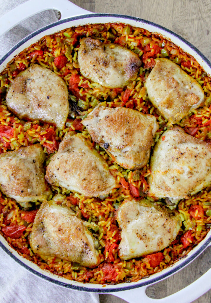 One-Pot Turmeric Chicken and Rice Casserole - A Pretty Life In The Suburbs