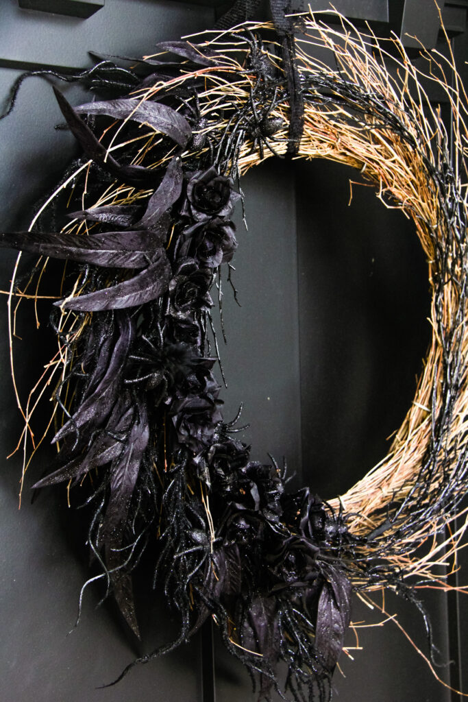 Spooky Black Halloween Wreath - A Pretty Life In The Suburbs
