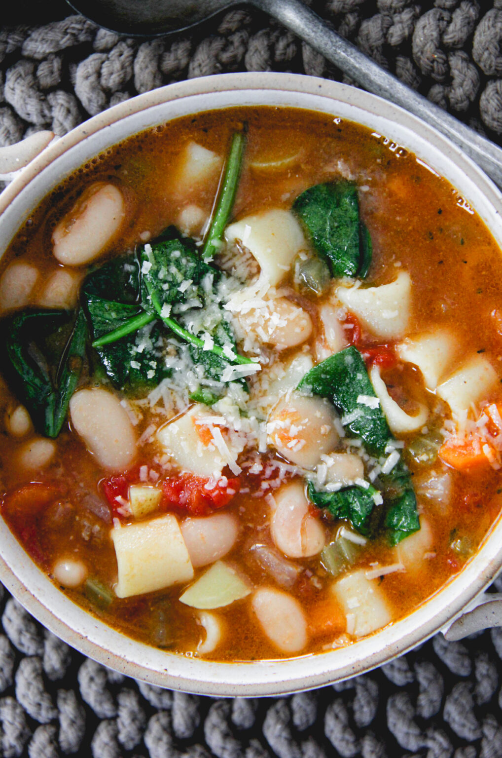 Tomato and White Bean Hamburger Soup - A Pretty Life In The Suburbs