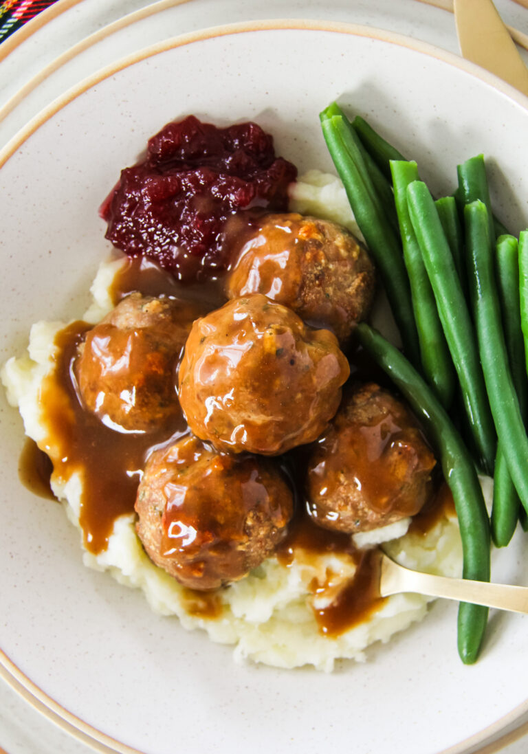 Easy Turkey and Stuffing Meatballs - A Pretty Life In The Suburbs