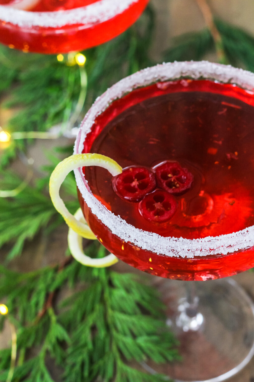 Rhubarb Cranberry Gin Christmas Cocktail - A Pretty Life In The Suburbs