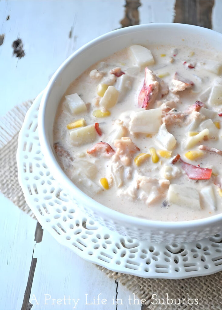 Easy Lobster Corn Chowder Recipe - A Pretty Life In The Suburbs
