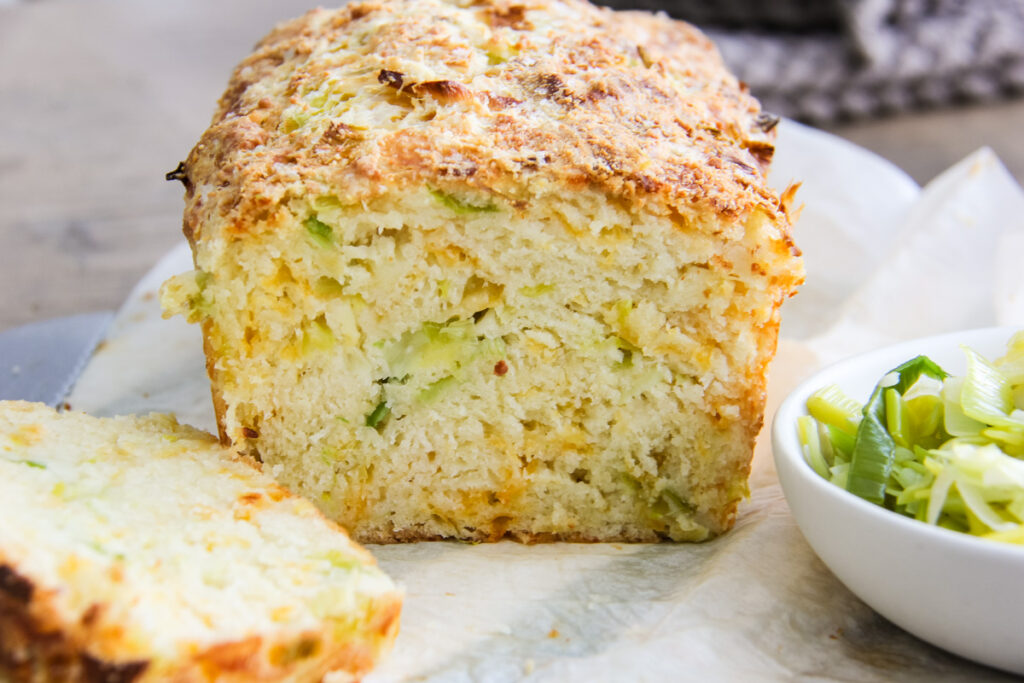 Cheesy Garlic and Leek Quick Bread - A Pretty Life In The Suburbs
