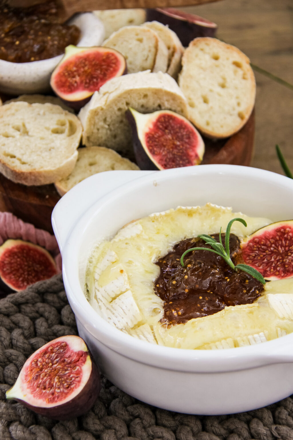 Baked Brie with Fig Jam, Garlic and Rosemary - A Pretty Life In The Suburbs